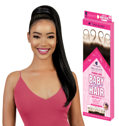Fashion Source Felicity Human Hair Baby Hair Closure 13"X2" Body Wave 14"