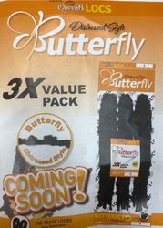 Urban Beauty Queen B Locs Butterfly Distressed Style 3X Value Pack 18"