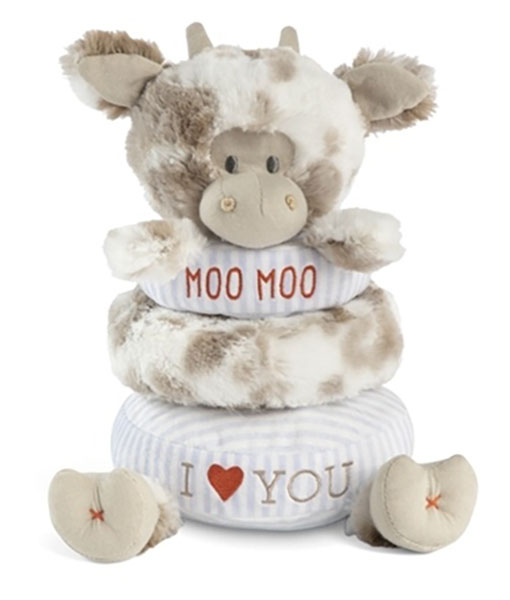 DEMDACO Baby Stackable Plush - Cow | Hearts Desire Gifts