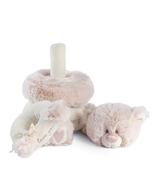 DEMDACO Baby Stackable Plush Teddy Bear - Pink | Hearts Desire Gifts