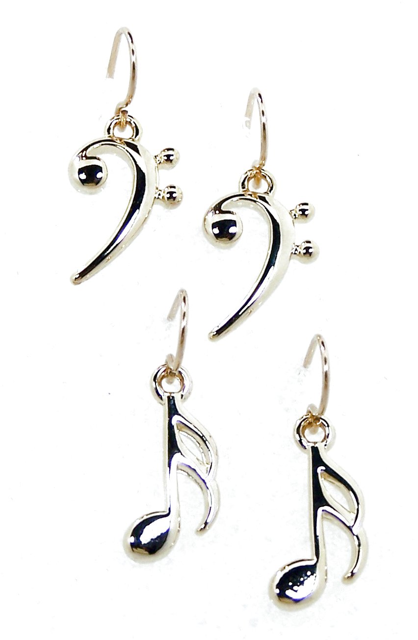 Bass Clef & Sixteenth Note Earrings | Music Lover's Earrings