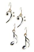 Bass Clef & Sixteenth Note Earrings | Music Lover's Earrings