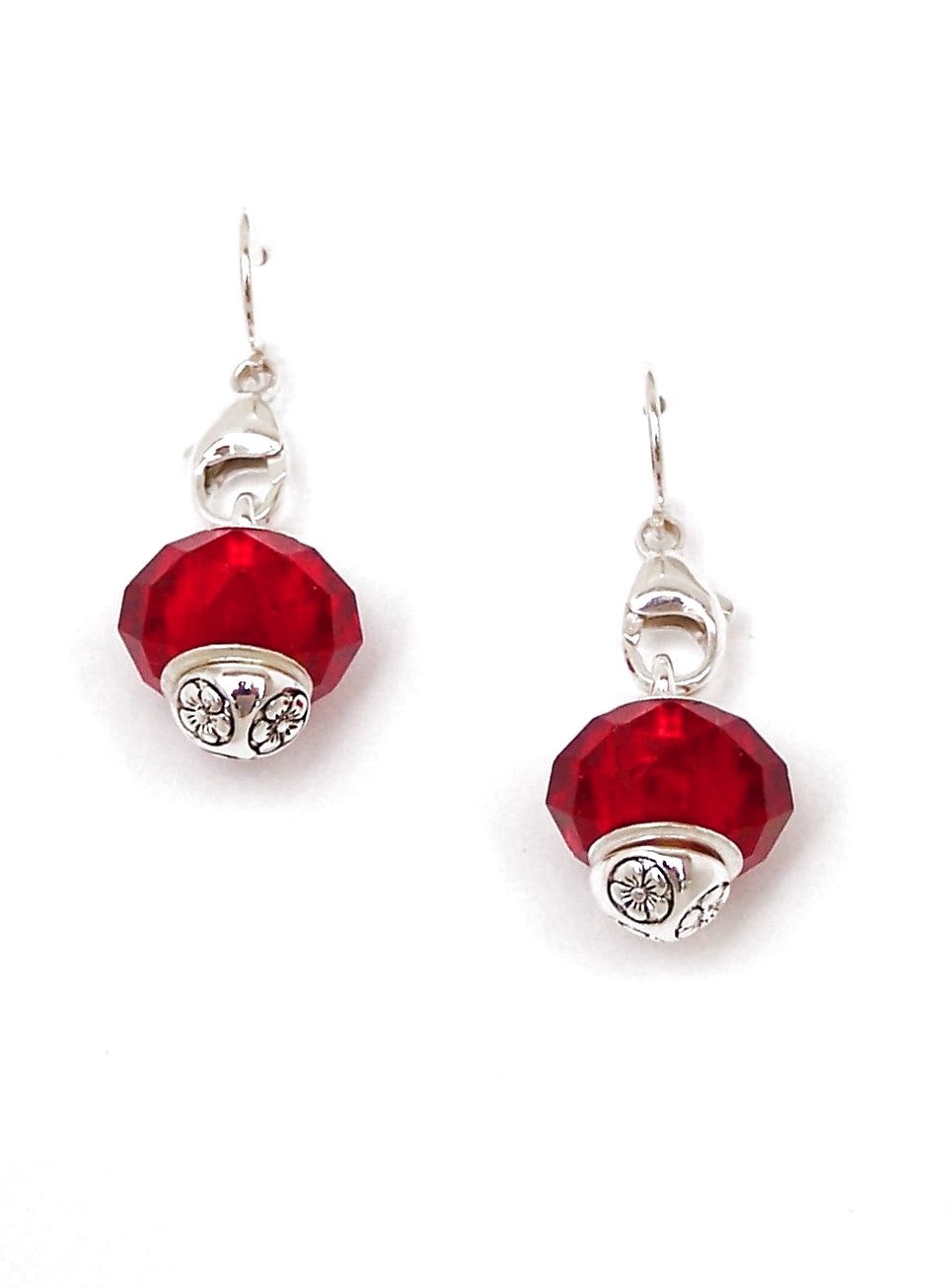 Red Crystal Large Hole Beaded Earrings