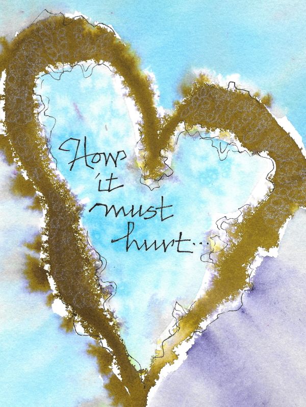 "Sheltering at Home" - Broken Heart Sympathy Greeting Card, message inside