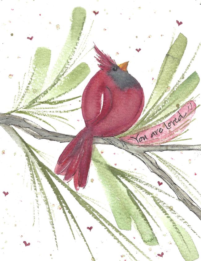 Friendship - Cardinal Blessing Greeting Card, message inside