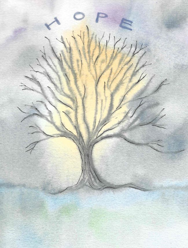 Sympathy - Hope Tree Sympathy Greeting Card, message inside