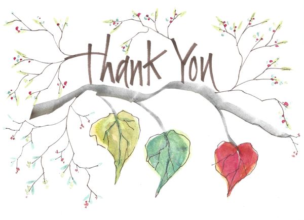 Appreciation/Thank You - Leaf Thank you Greeting Card, message inside