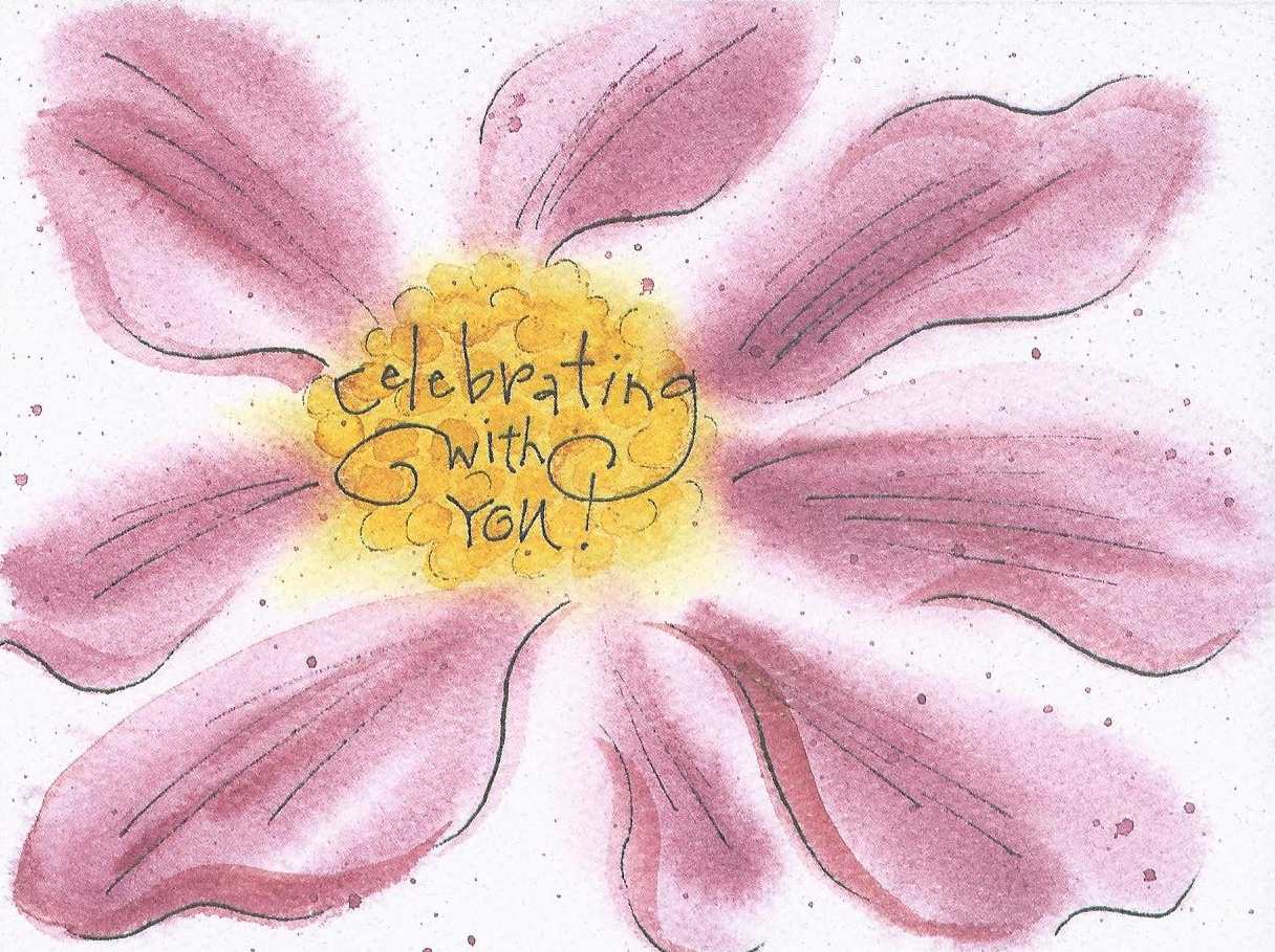 Celebrating With You Congratulations Greeting Card, message inside