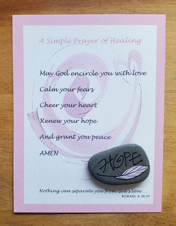 Prayer Cards - Pink Cancer Prayer Card with hand painted Lake Superior ...