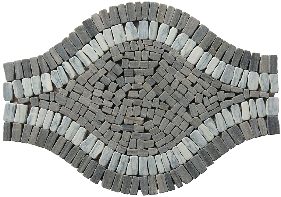 Wavy Pattern Natural Stone Mosaic Blend - Darker center
