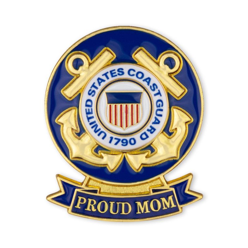 1-1/8 x 7/16 INCH U.S. COAST GUARD "PROUD MOM" LAPEL PIN
