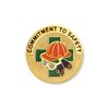 1 INCH "COMMITMENT TO SAFETY" HARD HAT ENAMELED LAPEL PIN