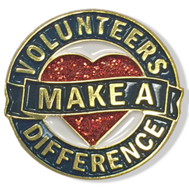 1 INCH DIAMETER VOLUNTEERS MAKE A DIFFERENCE LAPEL PIN