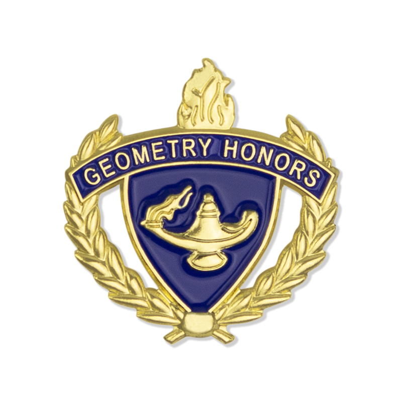 1 INCH GOLD "GEOMETRY HONORS" WITH LAMP OF LEARNING AND WREATHS ...