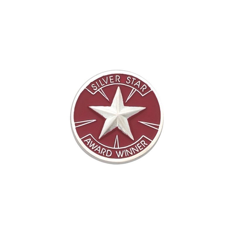1 INCH SILVER STAR AWARD WINNER PIN