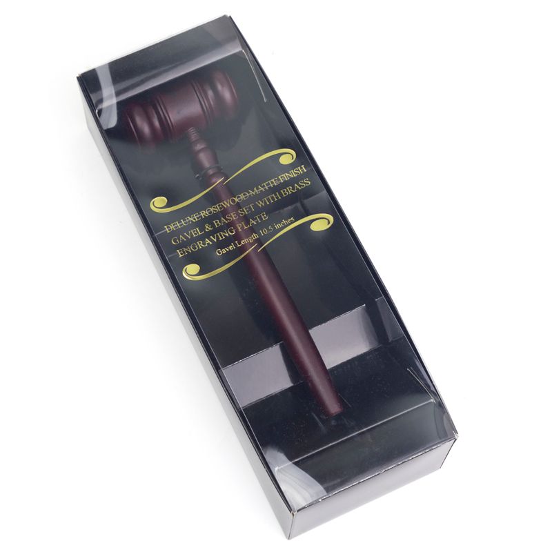 10 1/2 INCH ROSEWOOD FINISH GAVEL AND BLOCK SET