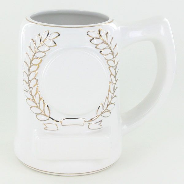 28 OUNCE WHITE BEER MUG WITHOUT 2 INCH INSERT AND PLATE