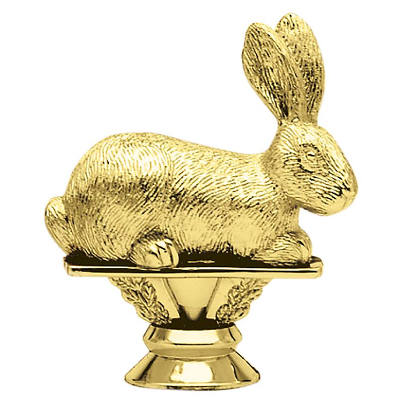 3-1/2 INCH GOLD PLASTIC RABBIT TROPHY FIGURE