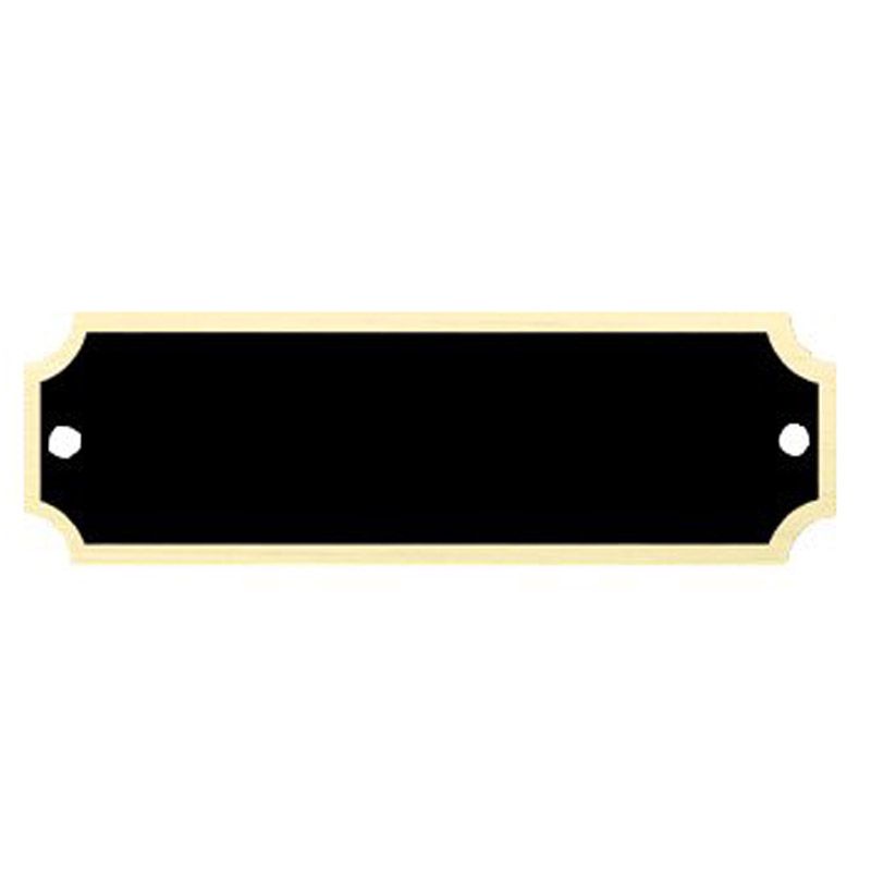 3-1/4" x 1" BLACK BRASS PERPETUAL PLATE GOLD BORDER