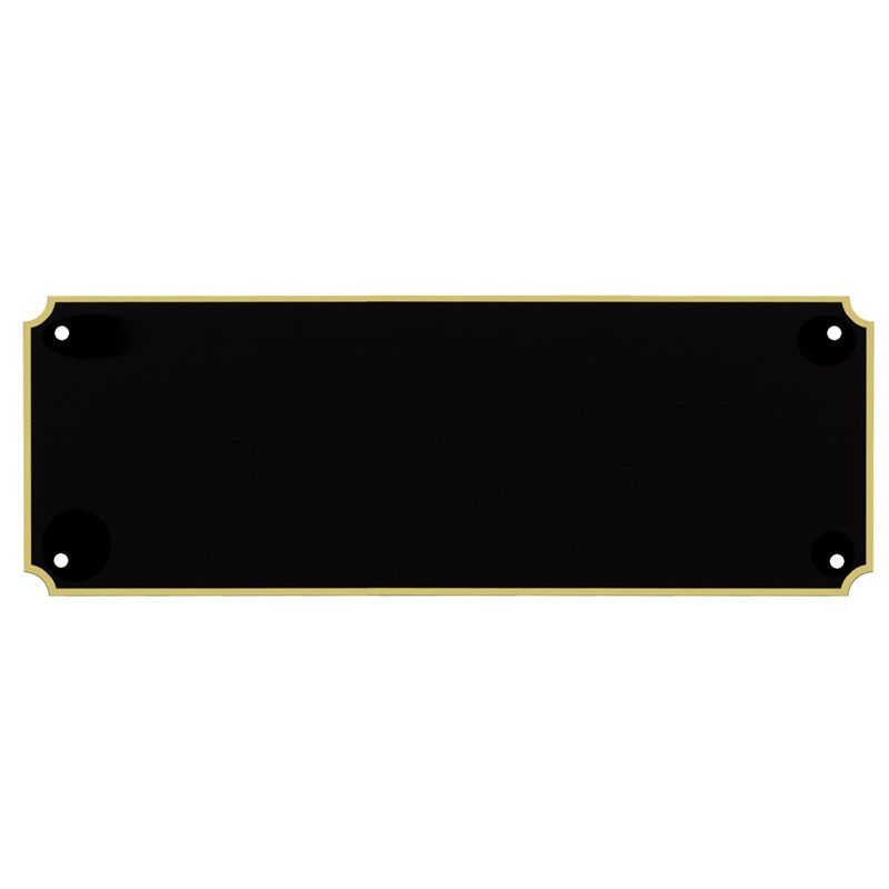 3 x 8 1/2 INCH BLACK BRASS PERPETUAL ENGRAVING PLATE