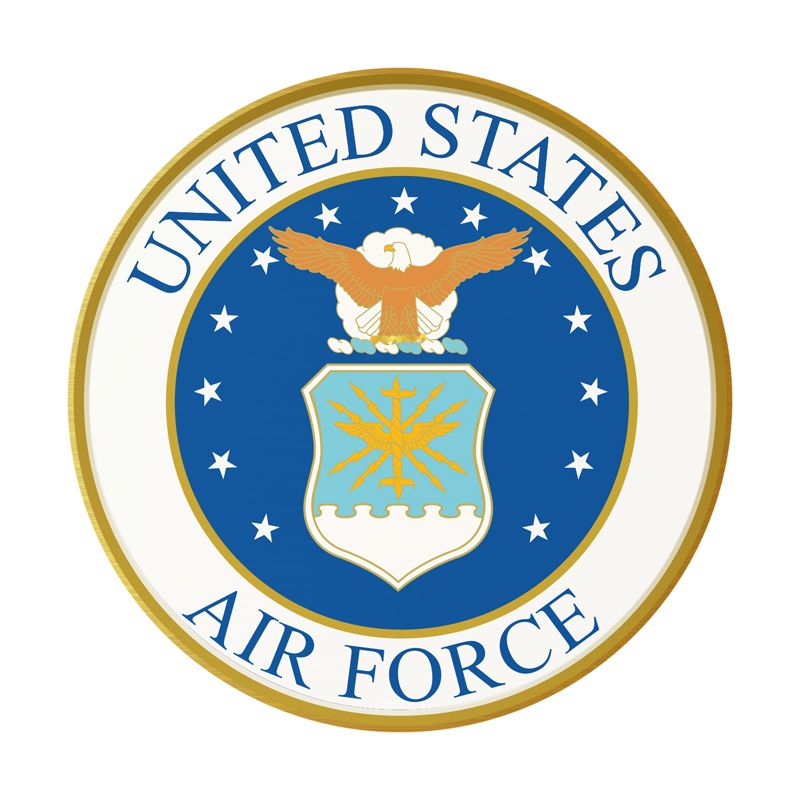 4 INCH ROUND RAISED AND COLOR PRINTED UNITED STATES AIR FORCE SHIELD ...