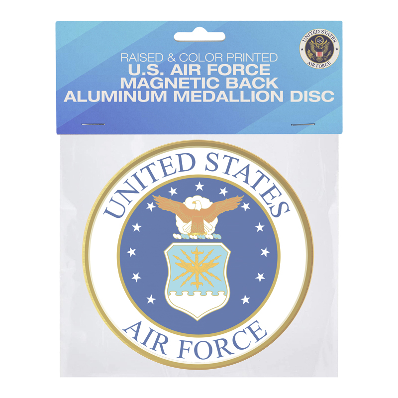 4 INCH ROUND RAISED AND COLOR PRINTED UNITED STATES AIR FORCE SHIELD ...