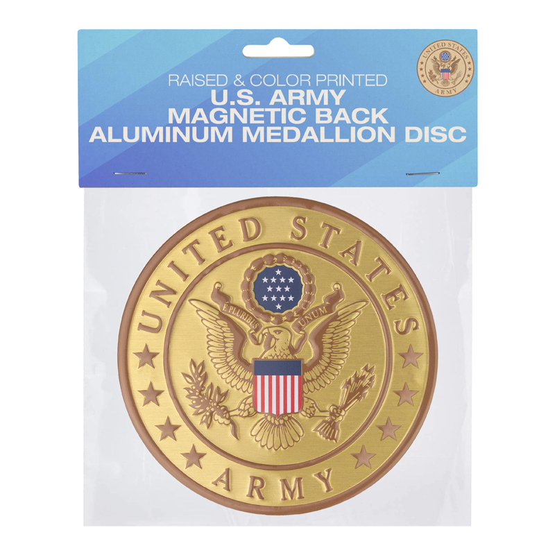 4 INCH ROUND RAISED AND COLOR PRINTED UNITED STATES ARMY SHIELD EMBLEM ...