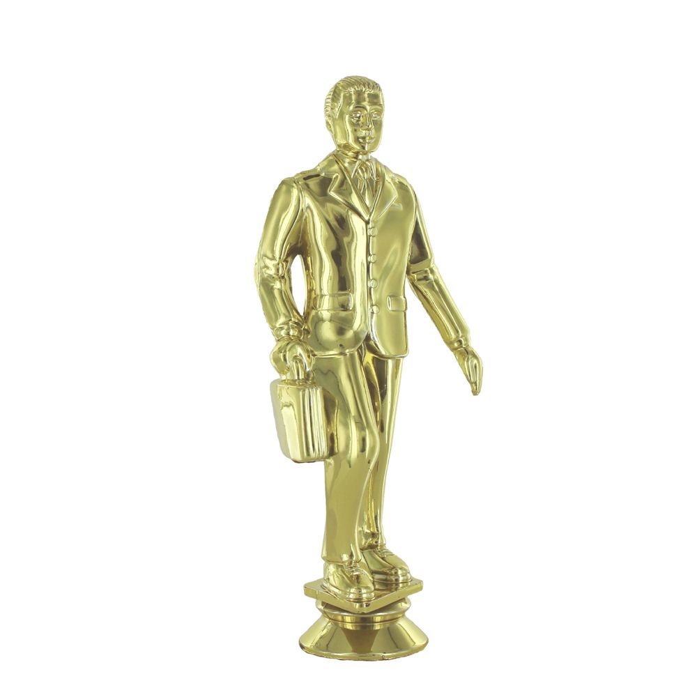 6 INCH GOLD PLASTIC MALE SALES PERSON FIGURE