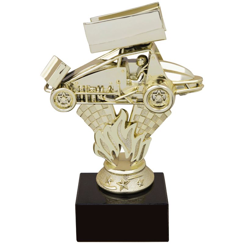 6 INCH SPRINT CAR TROPHY MOUNTED ON BLACK BASE