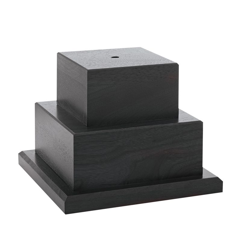 7 INCH HEIGHT LARGE BLACK WOOD TROPHY BASE FOR PERPETUAL TROPHY