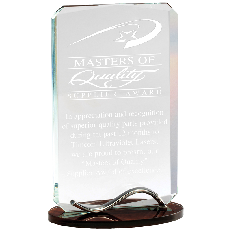 8-1/4 x 5 INCH OPTICAL CRYSTAL RECTANGLE AWARD WITH BEVELED EDGES ON ...