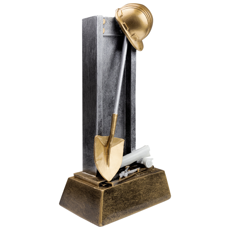 8 INCH HAND PAINTED CONSTRUCTION TROPHY