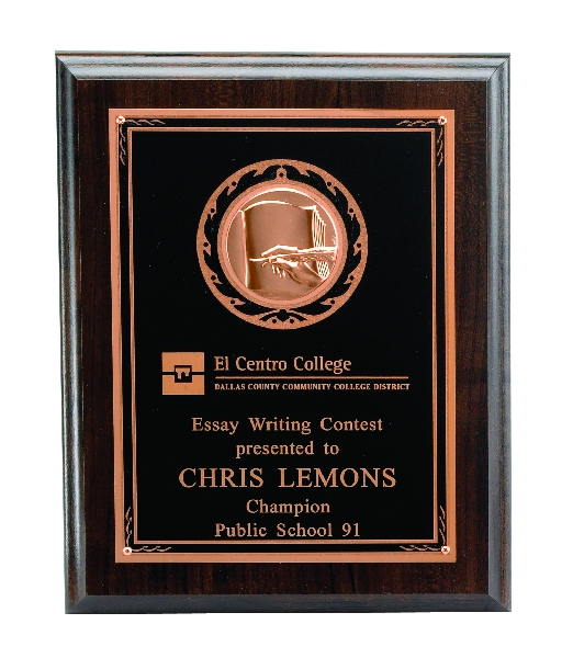 8 X 10 INCH PLAQUE WITH BLACK AND BRONZE PLATE TAKES INSERT