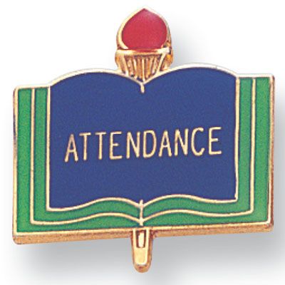 ATTENDANCE PIN ENAMELED, GOLD
