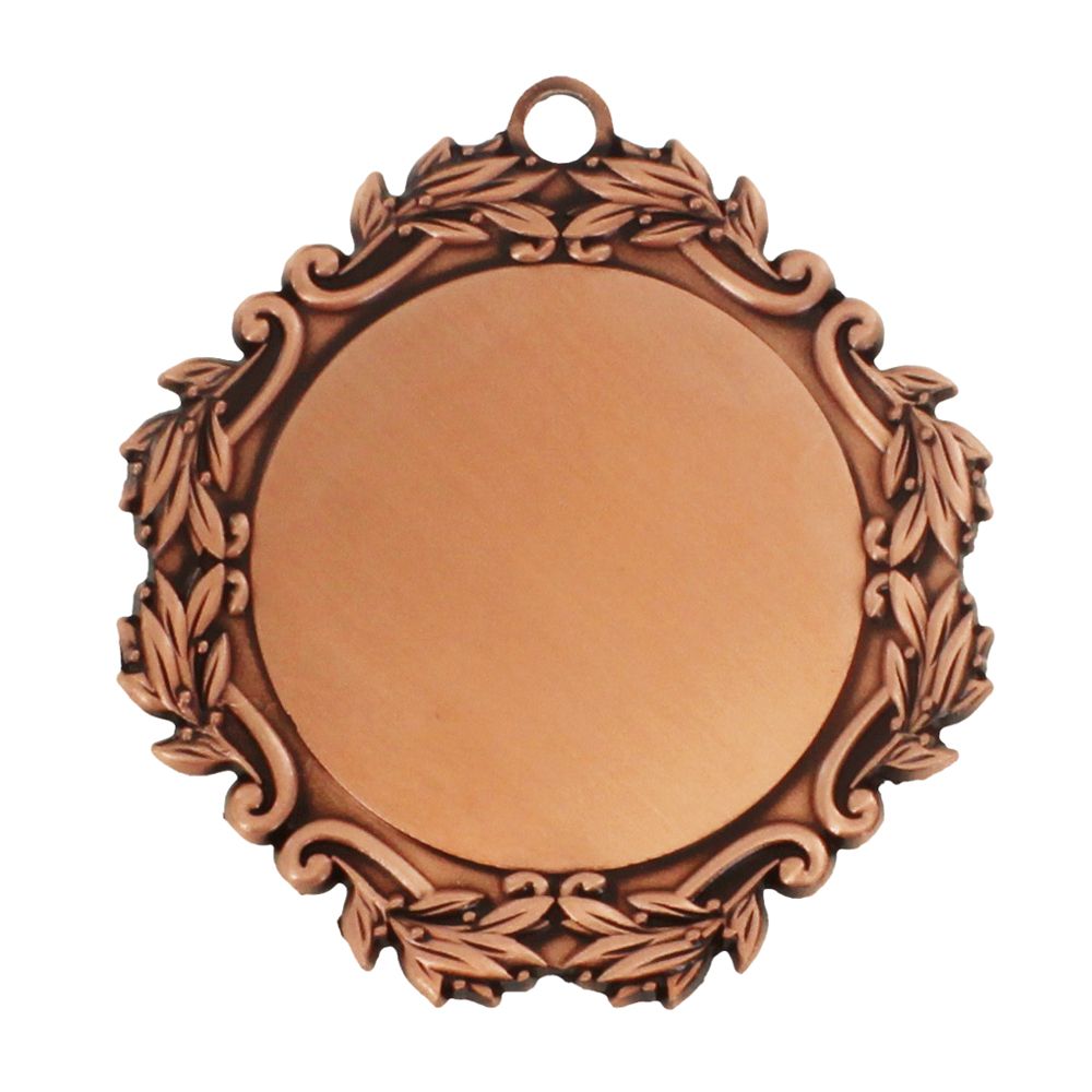 DECORATIVE MEDAL LEAF FRAME HOLDS 2 INCH MEDALLION INSERT BROZE FINISH ...