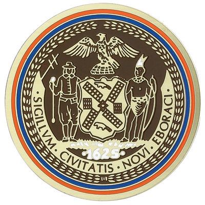NEW YORK CITY SEAL, 2 INCH ETCHED ENAMELED