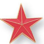 RED STAR PIN 7/8 INCH
