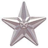 SILVER STAR PIN 3/4 INCH