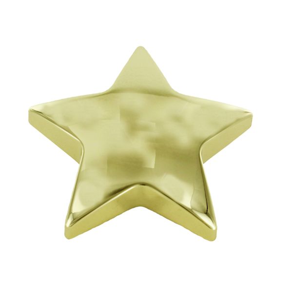 STAR PAPERWEIGHT GOLD COLOR POLISHED BRASS FINISH