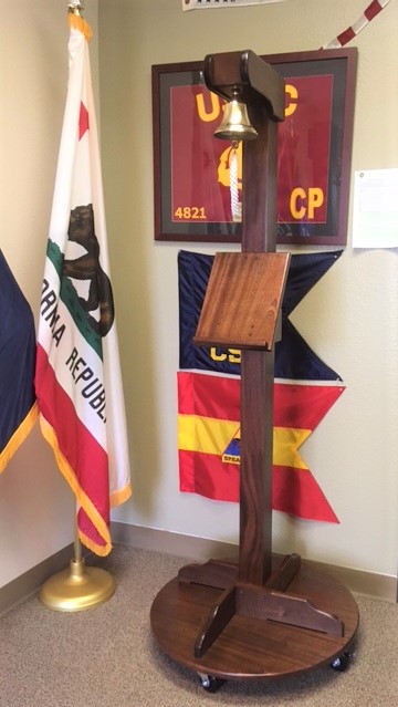 portable mahogany quarterdeck wood ships bell stand