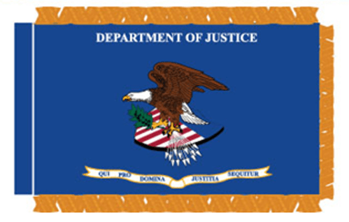 US department of justice flags