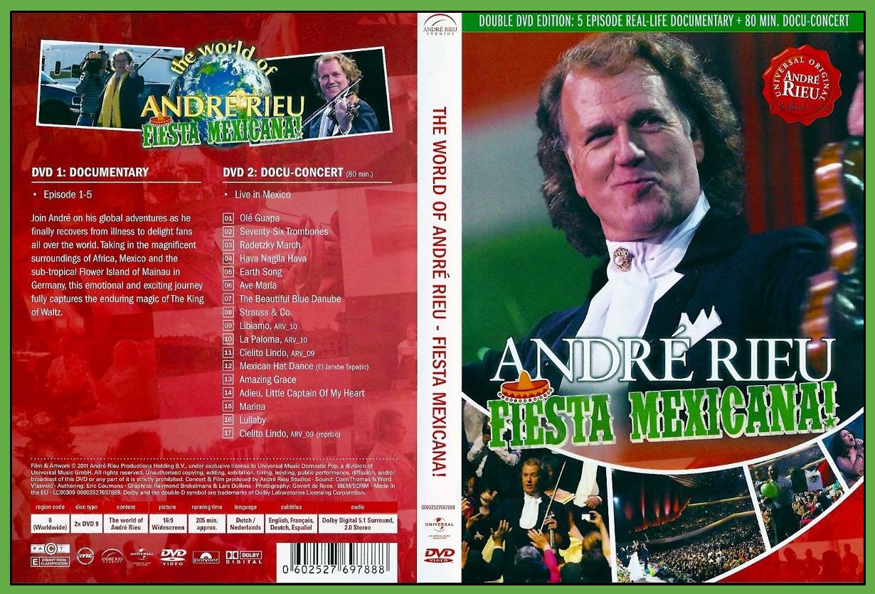 ANDRE RIEU - FIESTA MEXICANA - 2 DVDS COLORS RARE