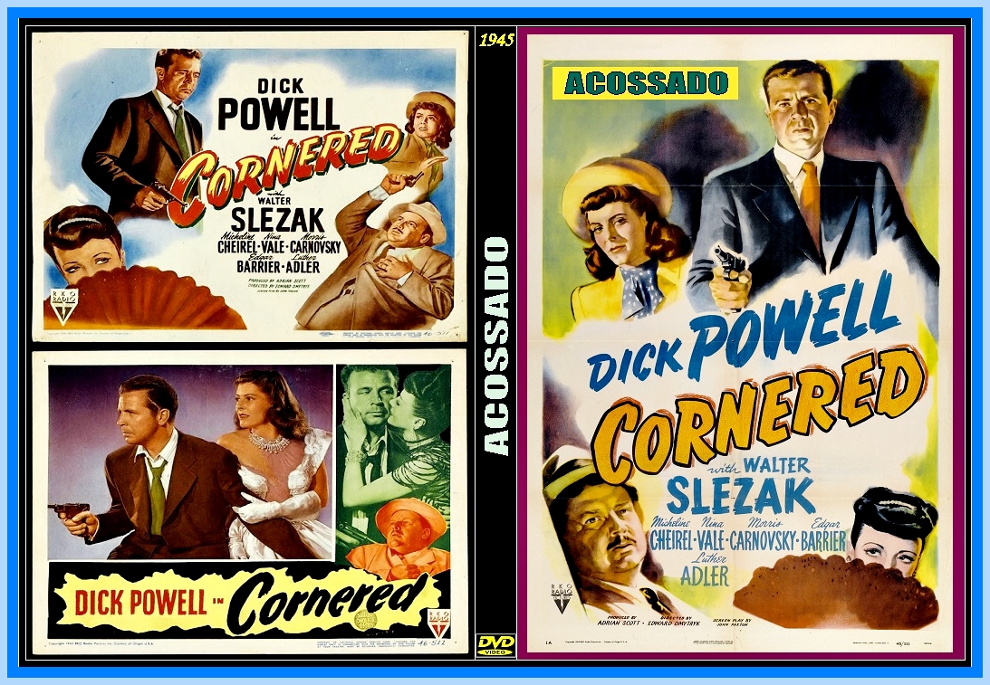 CORNERED - 1945 - WITH DICK POWELL - RARE DVD - COLORIZED