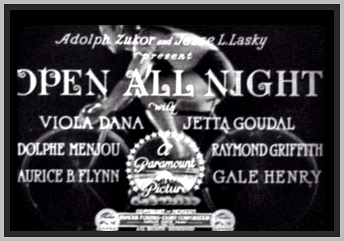 OPEN ALL NIGHT - 1924 - VIOLA DANA - RARE DVD