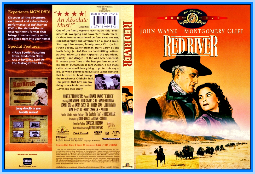 RED RIVER - 1948 - WITH JOHN WAYNE - RARE DVD - COLORIZED