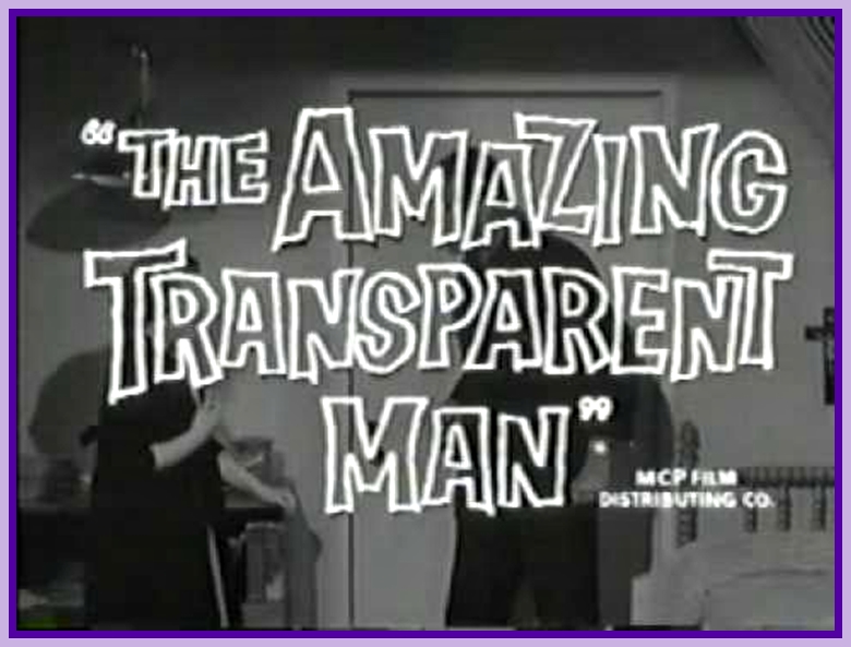 THE AMAZING TRANSPARENT MAN - 1960 - RARE DVD