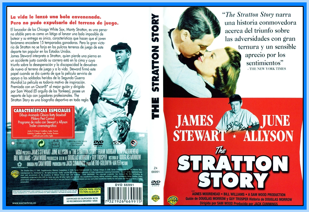 THE STRATTON STORY - 1949 - WITH JAMES STEWART - RARE DVD - COLORIZED