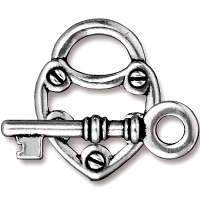 Lock and Key Toggle Clasp Set