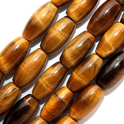 Tiger Eye Oval Beads (6x12mm)
