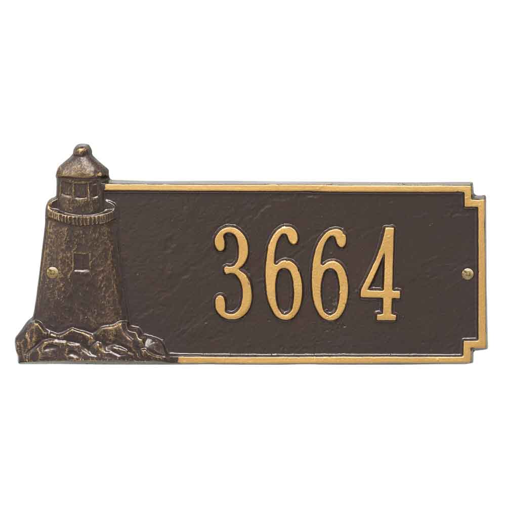 Lighthouse Rectangle Address Plaque by Whitehall